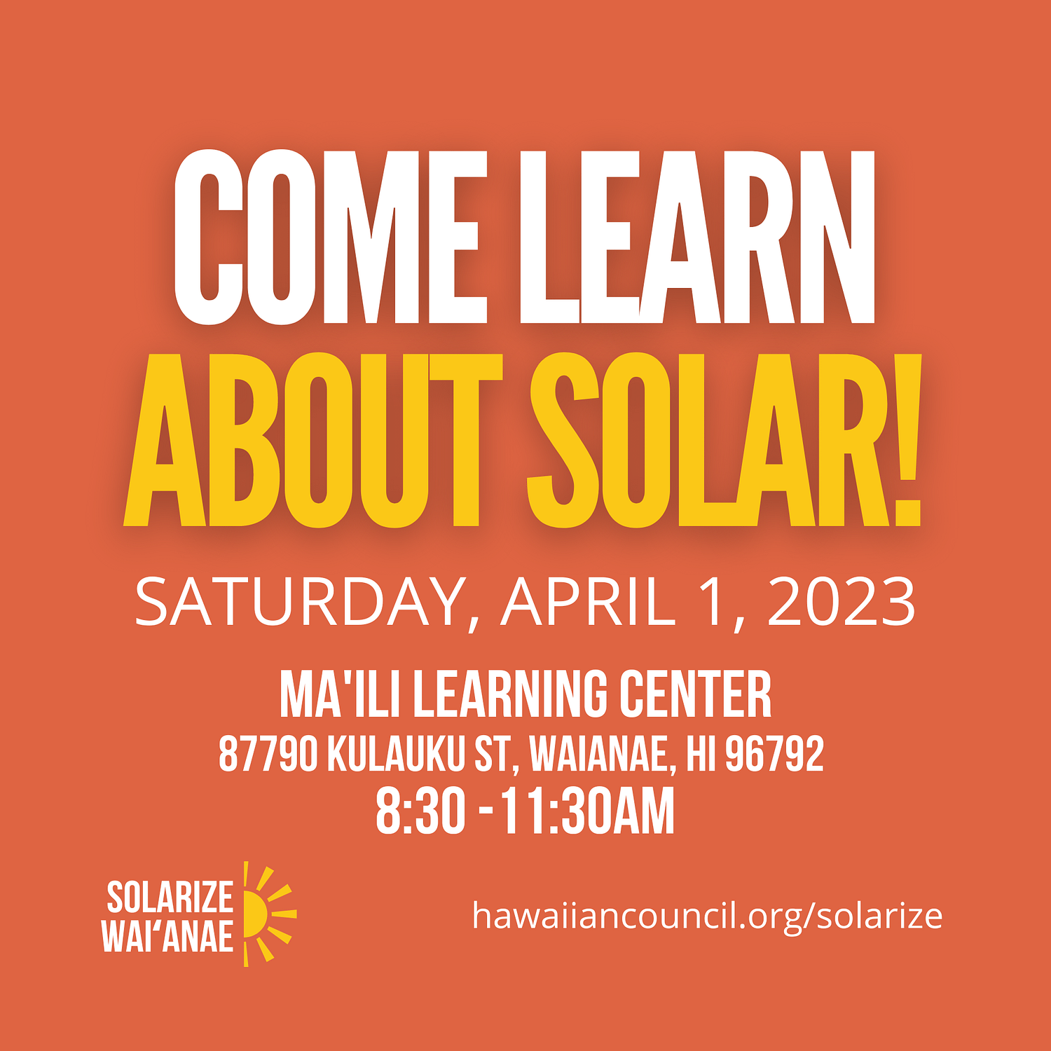 Solarize Waiʻanae | Council for Native Hawaiian Advancement